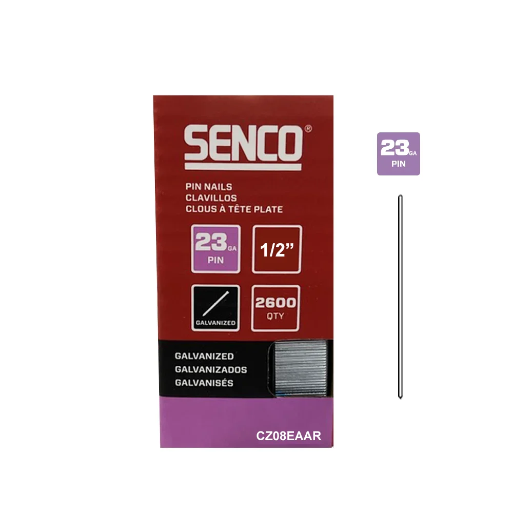 Senco CZ08EAAR 1/2" x 23-Gauge Headless EG Micro Pin | 2,600-Pack ...