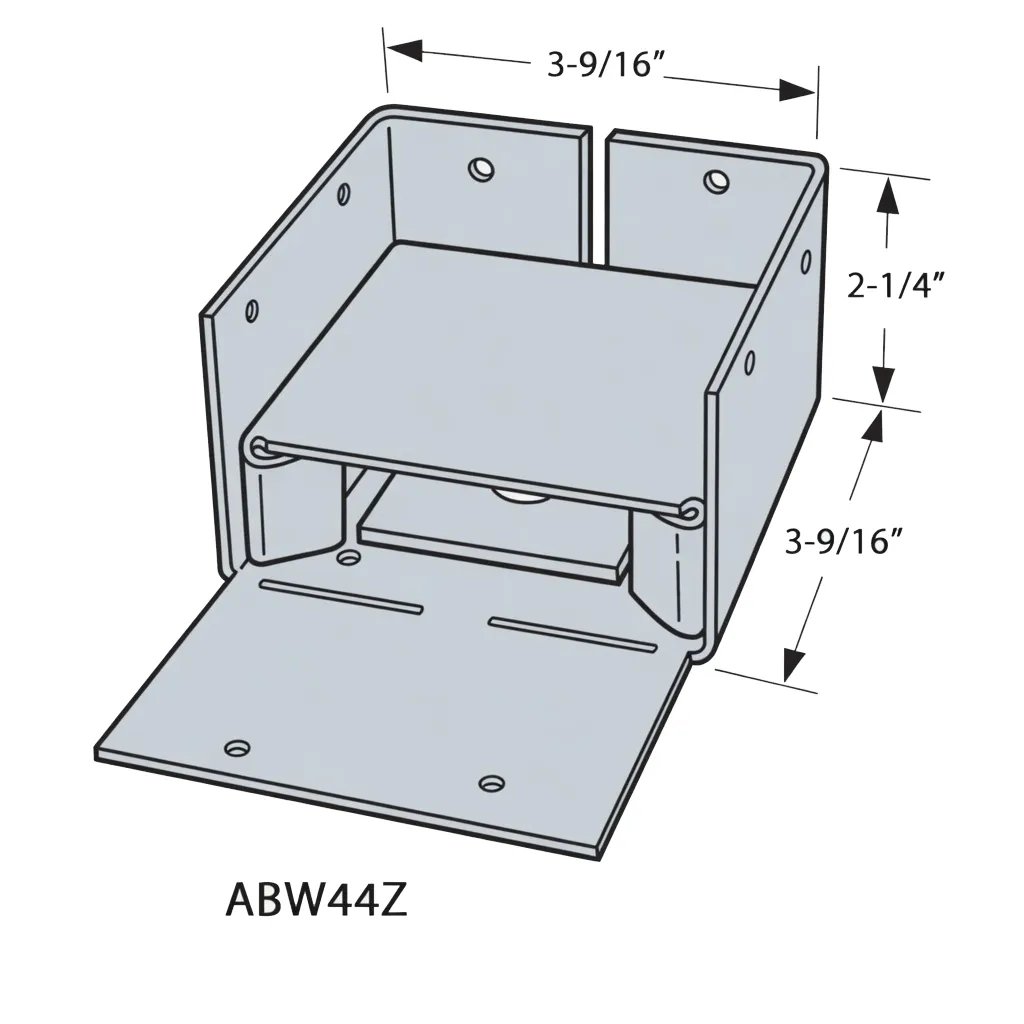 Simpson Strong-Tie ABW44Z ZMax® Adjustable 4x4 Post Base - Available ...