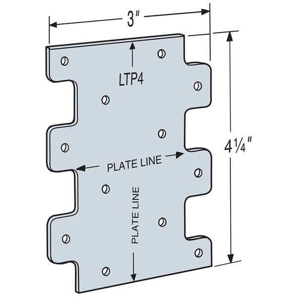 Simpson Strong-Tie LTP4 Lateral Tie Plate