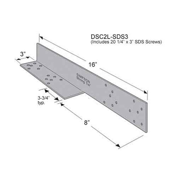 Simpson Strong-Tie DSC2L-SDS3 Drag Strut Connectors
