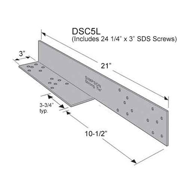 Simpson Strong-Tie DSC5L-SDS3 Drag Strut Connectors